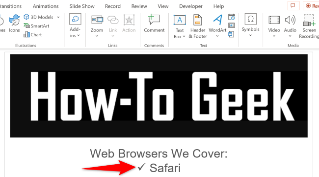 How to Insert a Check Mark or Checkbox in PowerPoint