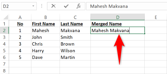 How to Combine First and Last Names in Microsoft Excel