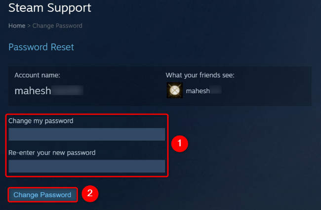 How to Reset or Change Your Steam Password