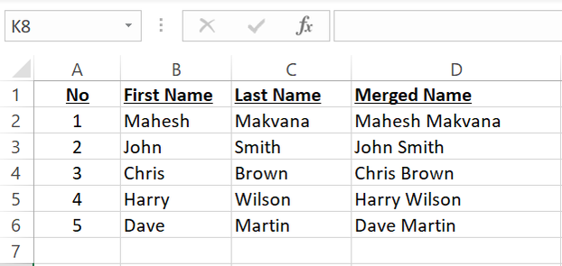How to Combine First and Last Names in Microsoft Excel