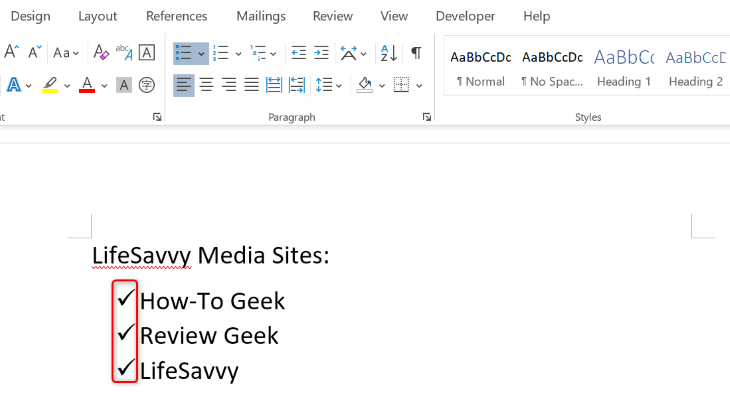 How to Add a Check Mark or Tick Mark in Word