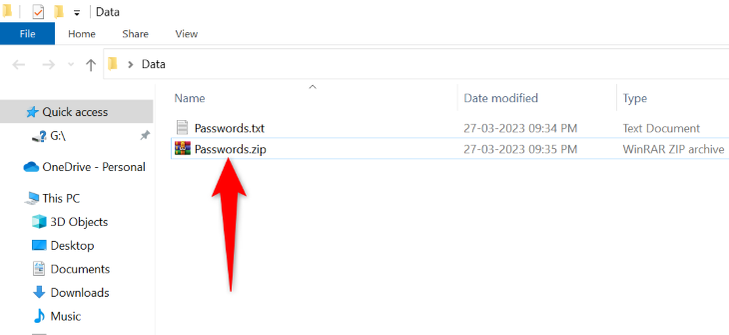How to Password Protect a Text File on Windows