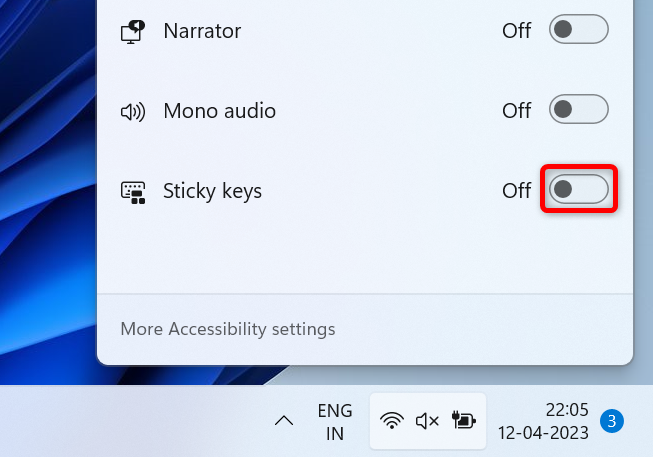 How to Turn Off Sticky Keys in Windows 11