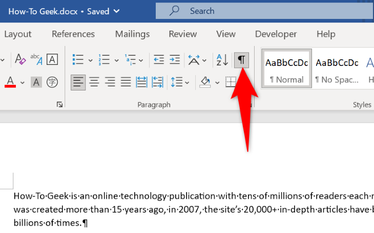 How to Remove Paragraph Symbols in Microsoft Word