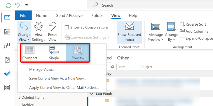 How to Reset the View in Outlook