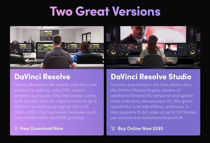The Best Free Video Editing Software is DaVinci Resolve