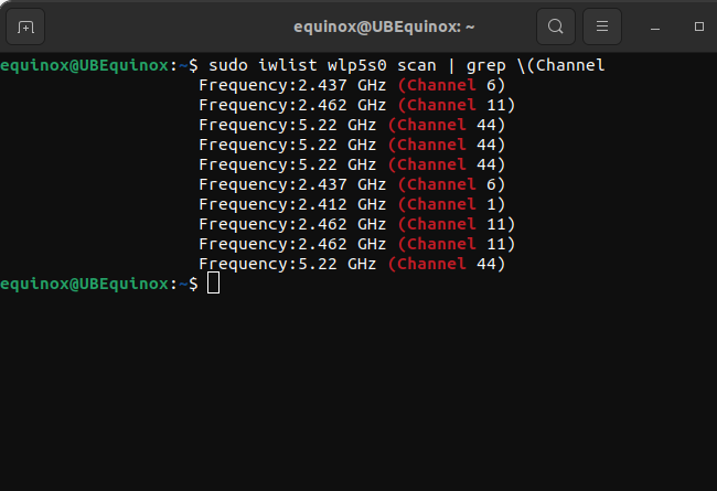 network channel scan