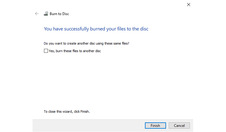 How to Burn a CD or DVD on Windows 10