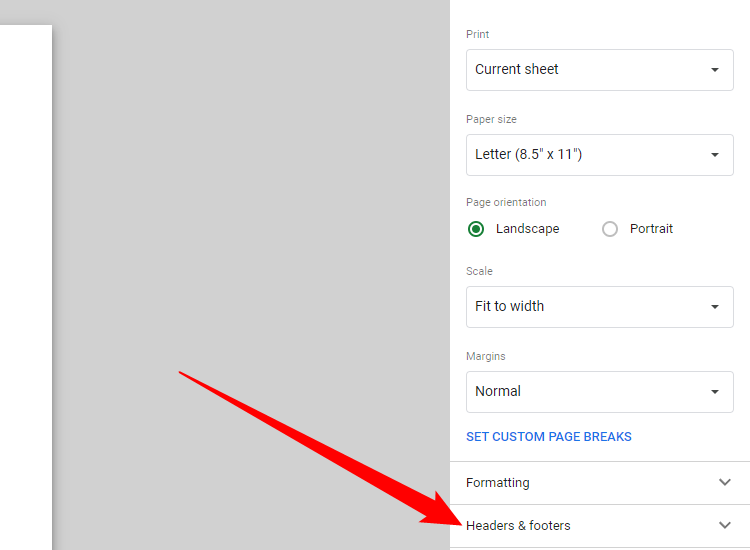 How to Add Headers or Footers in Google Sheets