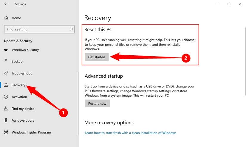 How to Factory Reset Windows 10