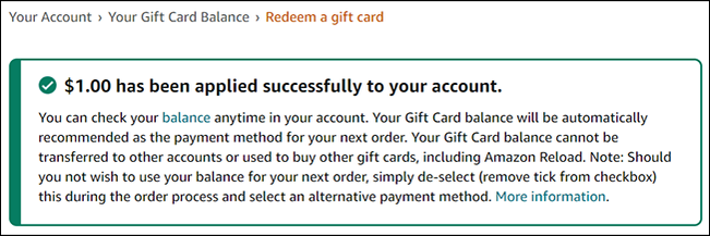 How to Redeem an Amazon Gift Card