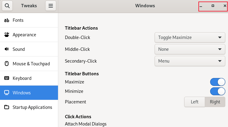 How to Restore the Minimize and Maximize Buttons in Fedora
