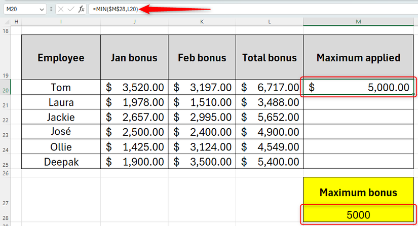 How to Set Minimum and Maximum Values in Excel