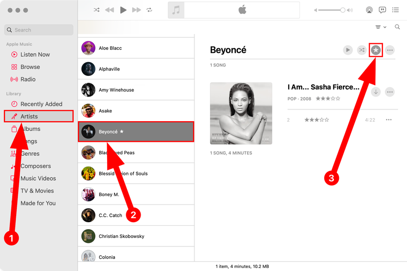 How To Favorite Artists, Songs, Albums, and Playlists in Music for Mac