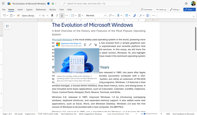Microsoft Word Web App Gets Another Google Docs Feature