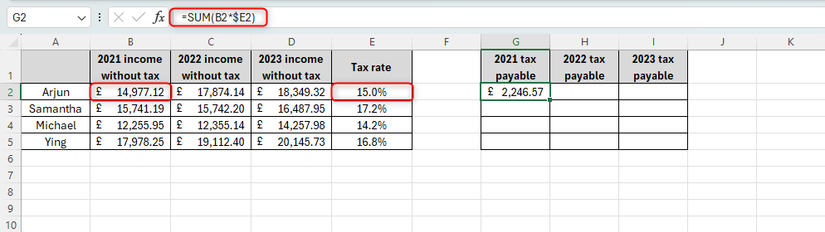 How to Use Relative, Absolute, and Mixed References in Excel