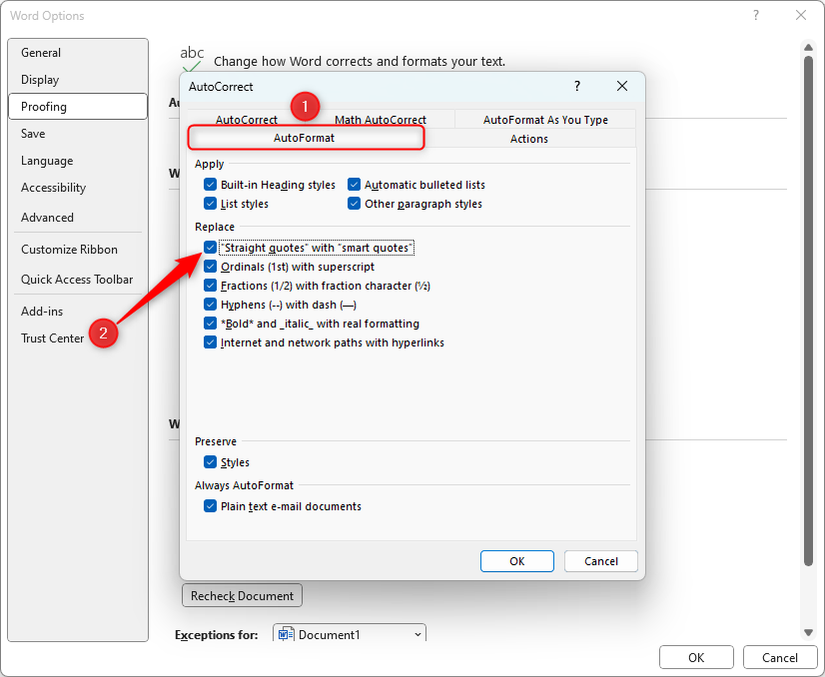 How to Switch Between Straight and Curly Quotes on Microsoft Word