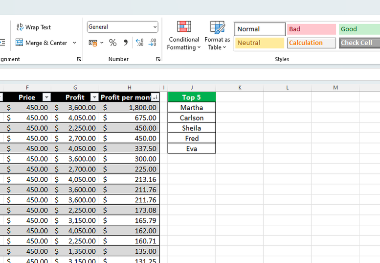 How to Use TAKE in Excel to Extract Data