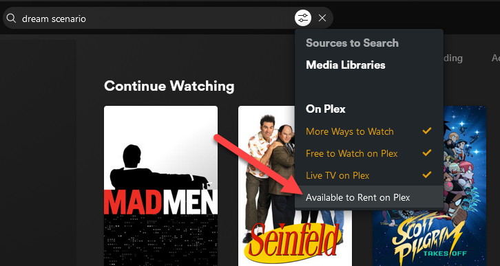 How to Remove Plex Movie Rentals from Search Results