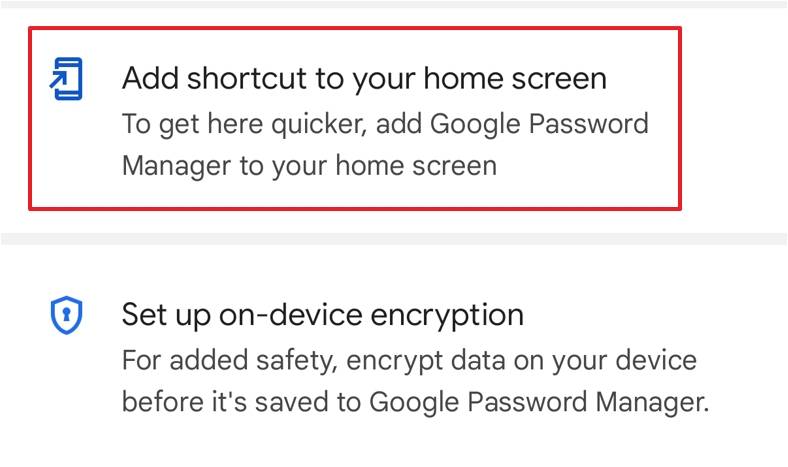 How to Add Google Password Manager to Your Android Home Screen