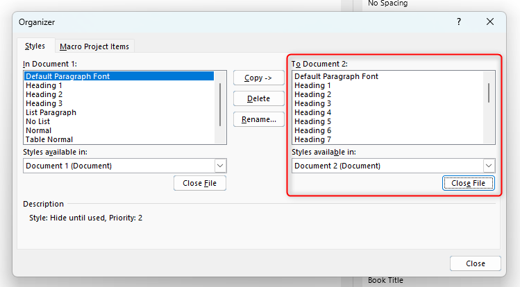 How to Copy Styles Between Word Documents