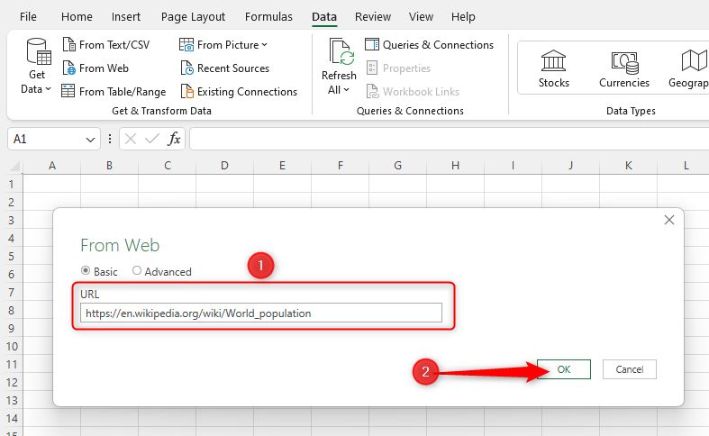How to Import Tables From the Web to Excel 365