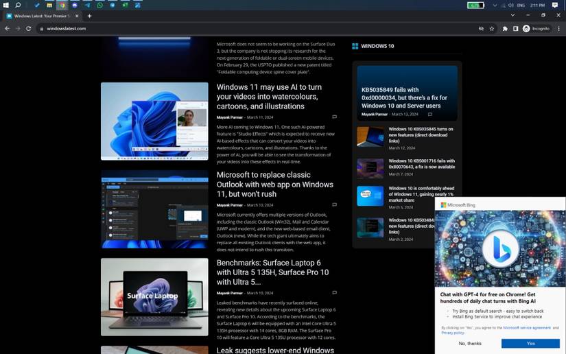Microsoft’s Spammy Bing Popups on Windows Are Back