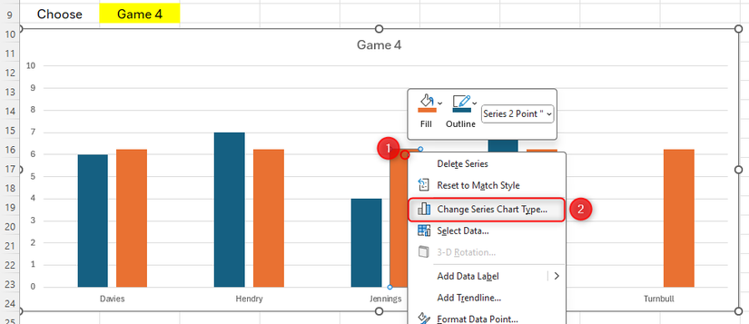 excel create chart with drop down list