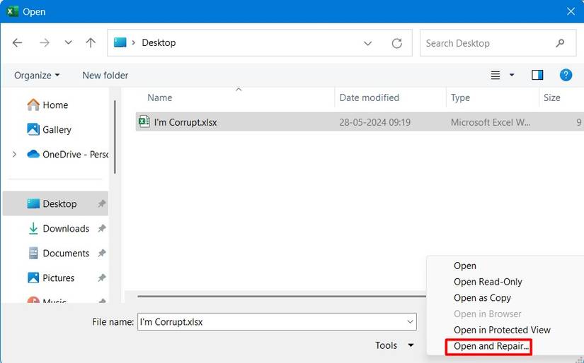 You Can Easily Repair Your Corrupted Excel File
