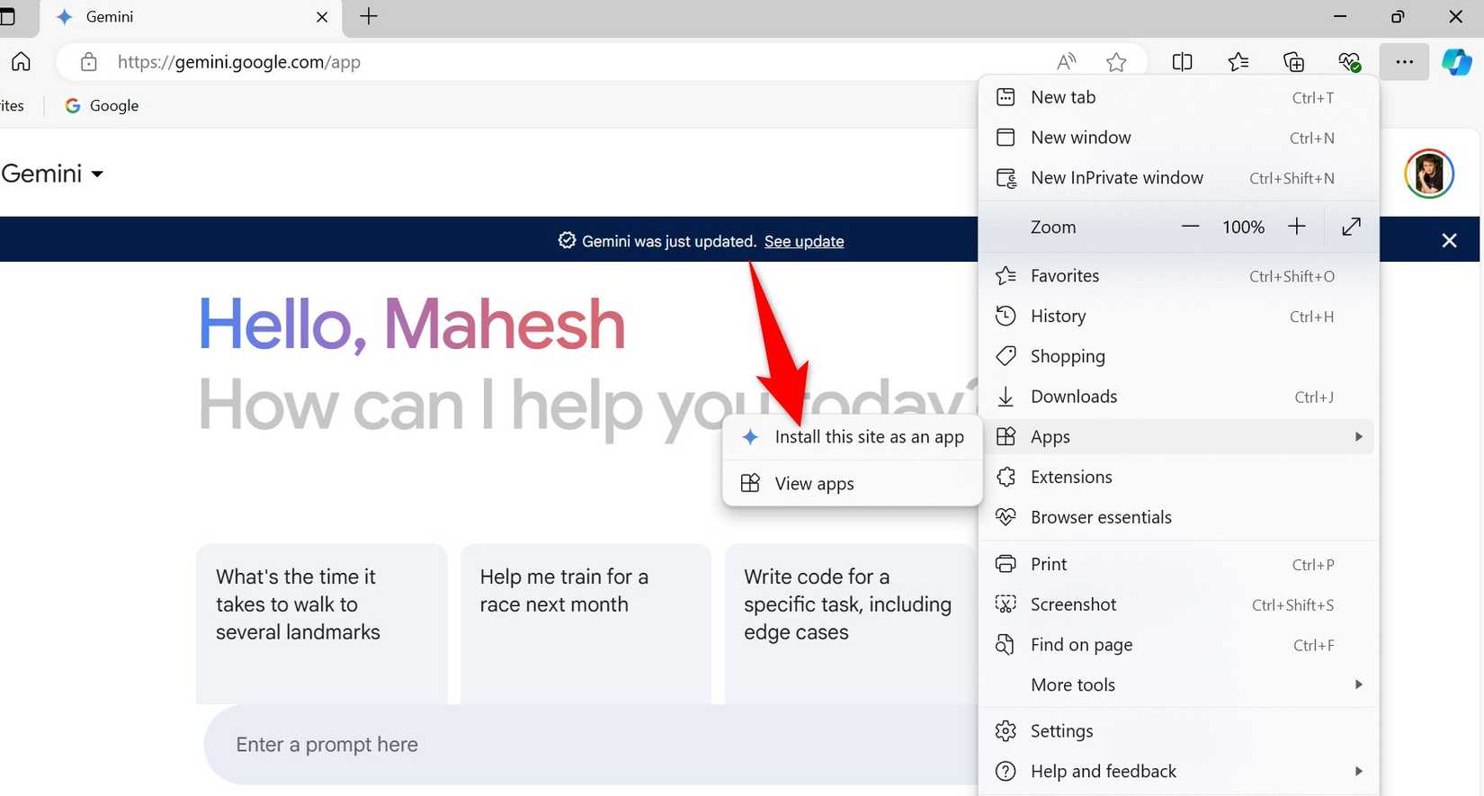 How to Run Google Gemini as a Windows 11 or 10 App
