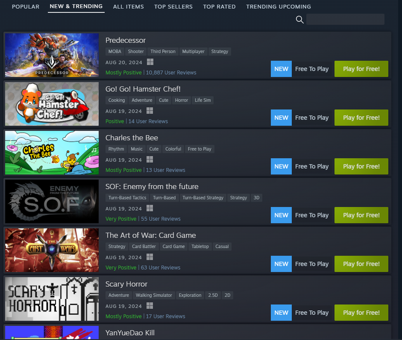 Steam Finally Made It Easier to Find Trending Free Games