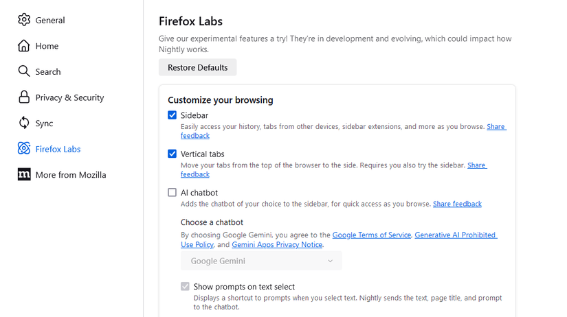 You Can Now Try Firefox’s Vertical Tabs