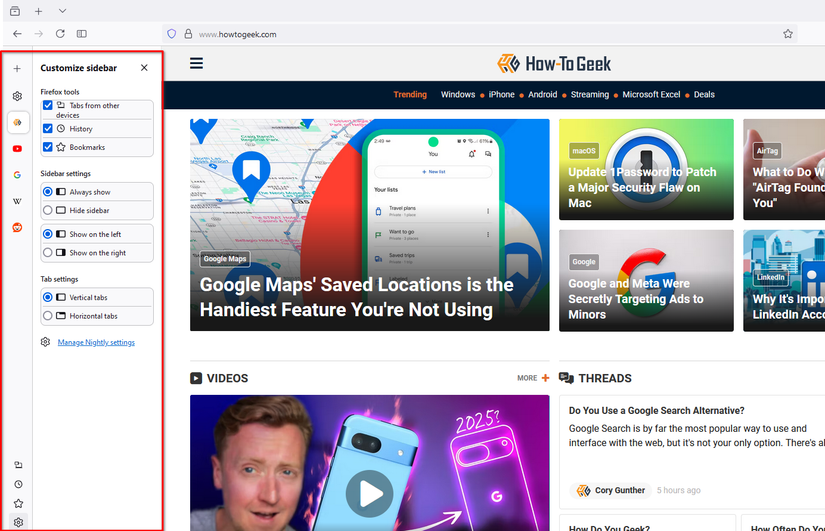 You Can Now Try Firefox’s Vertical Tabs