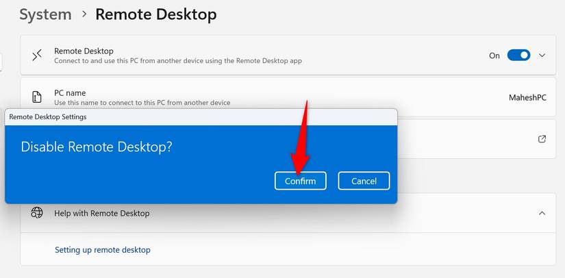 How to Disable Remote Desktop on Windows 11