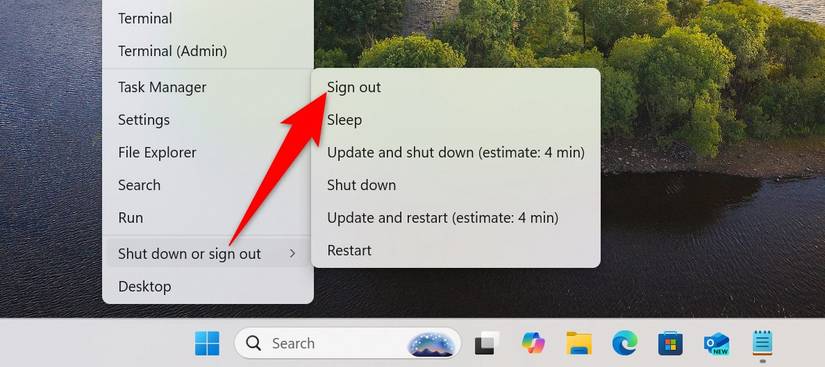 How to Sign Out of Your User Account on Windows 11