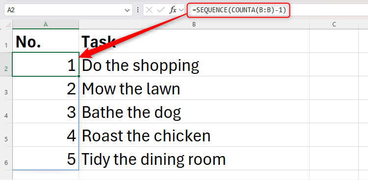 How to Use the SEQUENCE Function in Excel