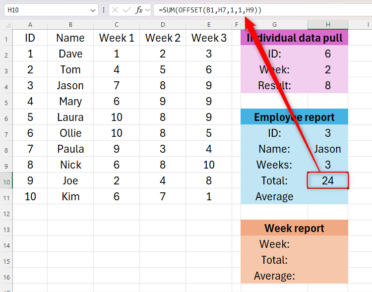 How to Use the OFFSET Function in Excel