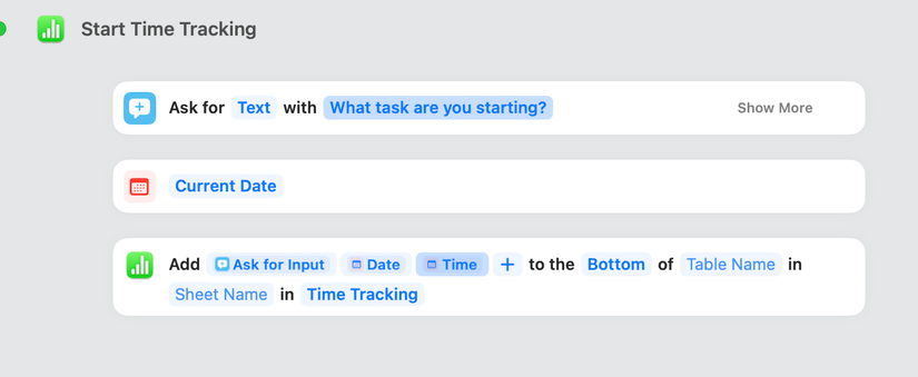 How I Use Shortcuts and Apple Numbers to Track My Time