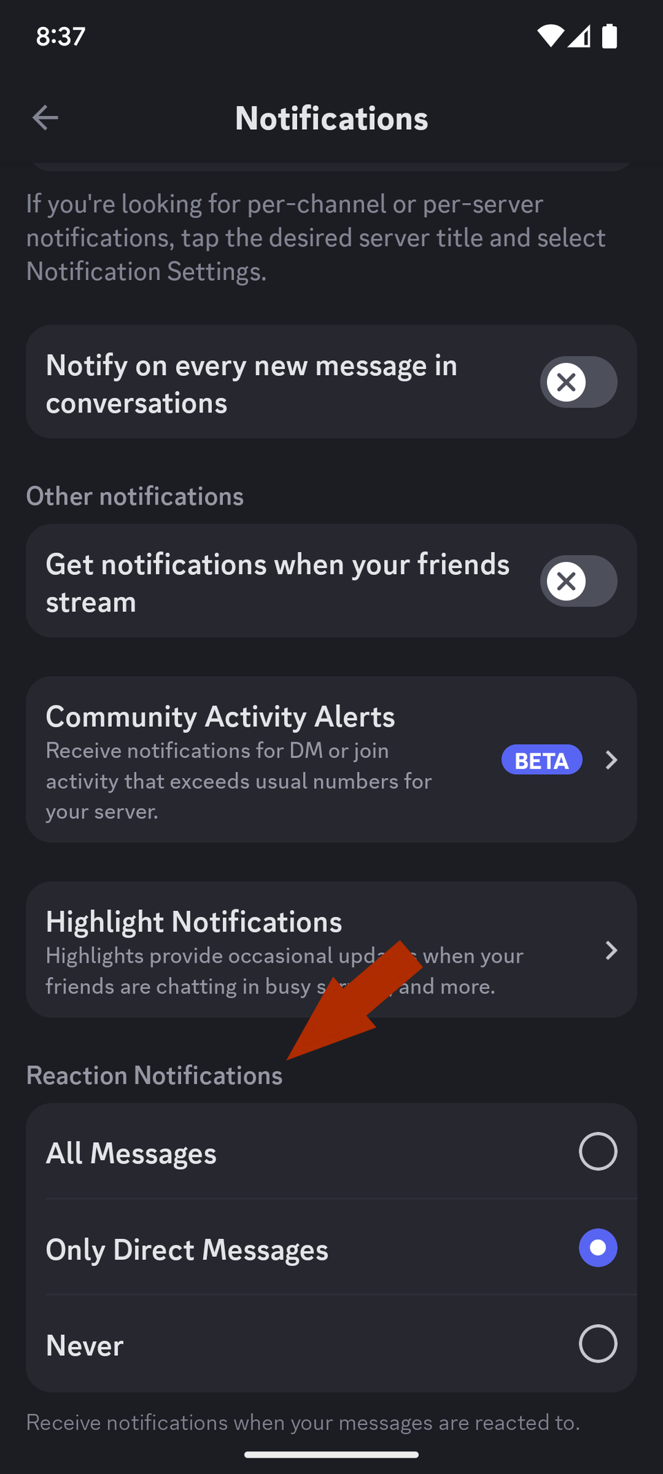 How to Turn Off Reaction Notifications on Discord