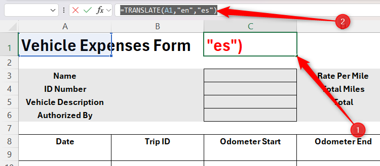 How to Use the TRANSLATE and DETECTLANGUAGE Functions in Excel
