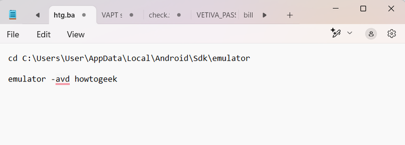 How To Start Your Android Studio Virtual Device From the Command Prompt