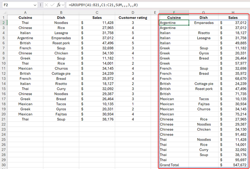 How to Use the GROUPBY Function in Excel