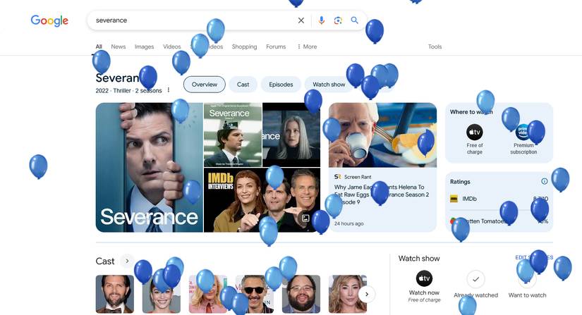 Google Celebrates Severance With a Mysterious and Important Easter Egg