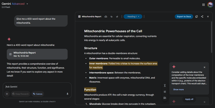 Gemini's New Canvas Feature is The Ultimate Writing/Coding Buddy