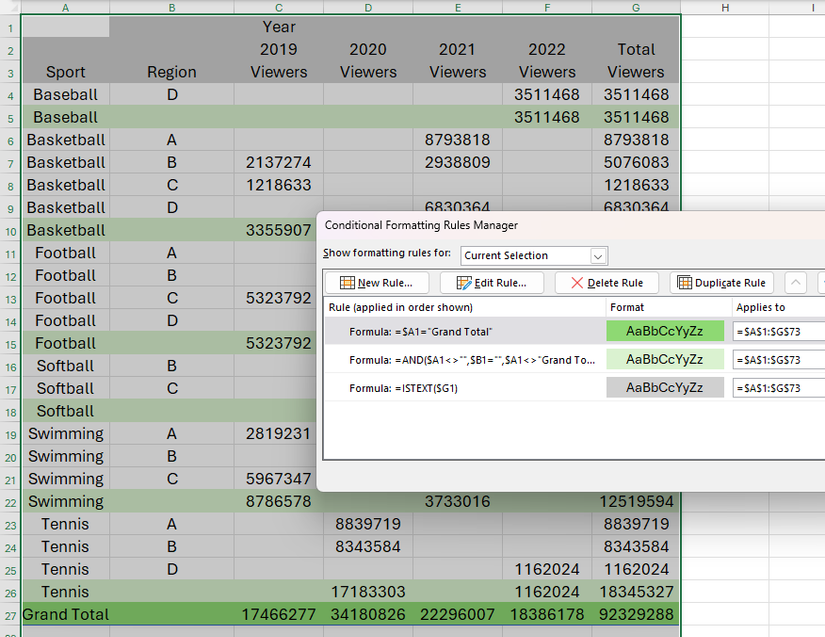 How to Format a Spilled Array in Excel