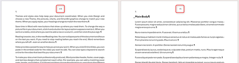 How to Add Different Page Numbers to Different Sections in Microsoft Word