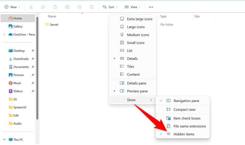 How to Create a Hidden Folder That Opens With a Shortcut on Windows 11