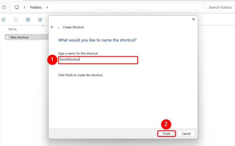 How to Create a Hidden Folder That Opens With a Shortcut on Windows 11