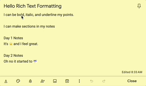 Google Keep On the Web Is Getting New Formatting Features