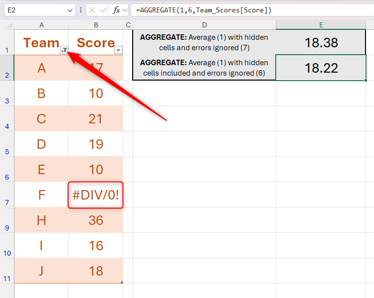 SUBTOTAL vs. AGGREGATE in Microsoft Excel